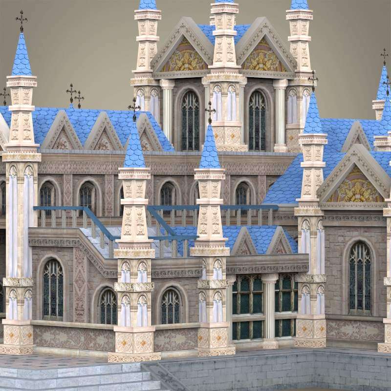 Fantasy Church Building - 3D Model by 3dseller