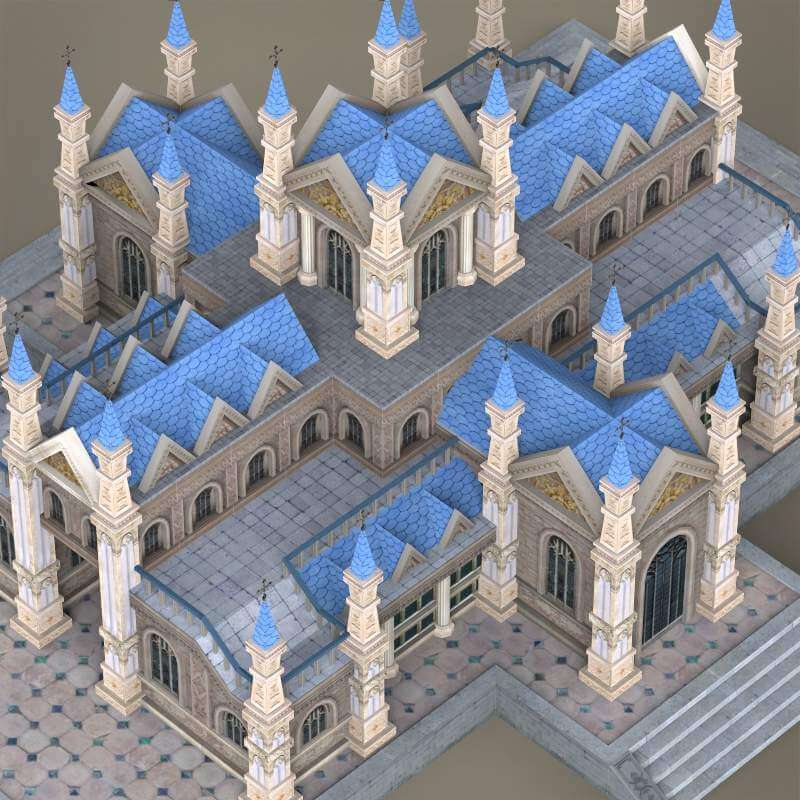 Fantasy Church Building - 3D Model by 3dseller