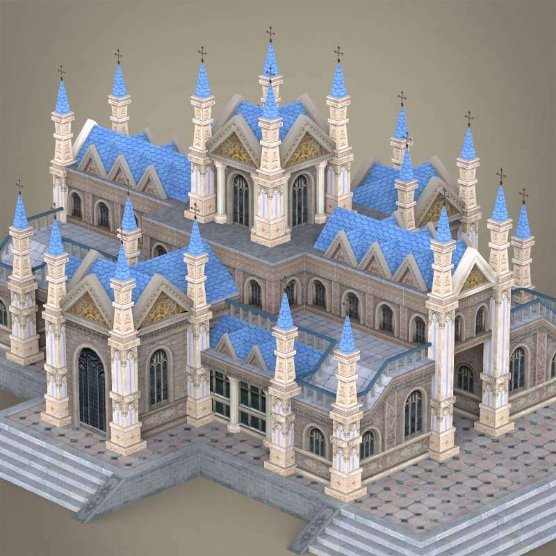 Fantasy Church Building - 3D Model by 3dseller