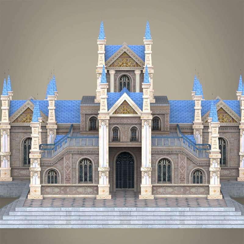 Fantasy Church Building - 3D Model by 3dseller