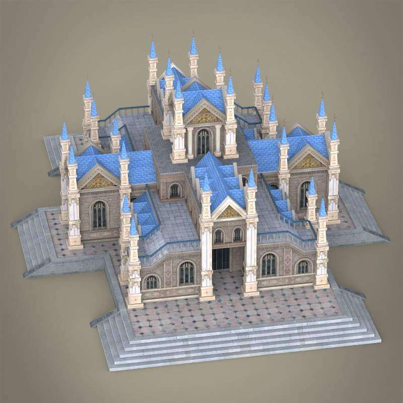 Fantasy Church Building - 3D Model by 3dseller