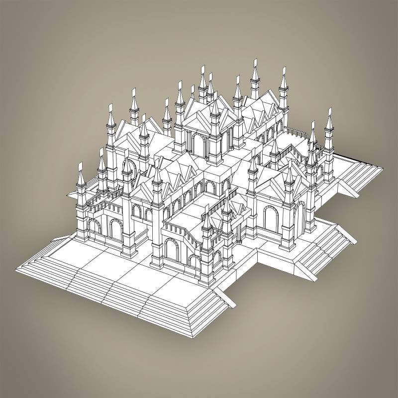 Fantasy Church Building - 3D Model by 3dseller