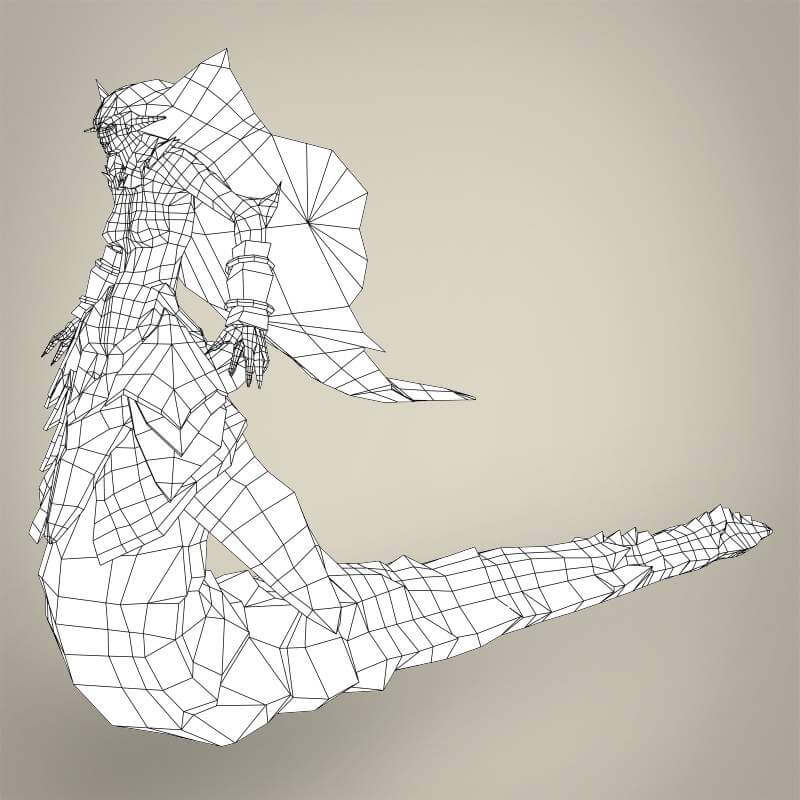 Fantasy Monster Snake Woman - 3D Model by 3dseller