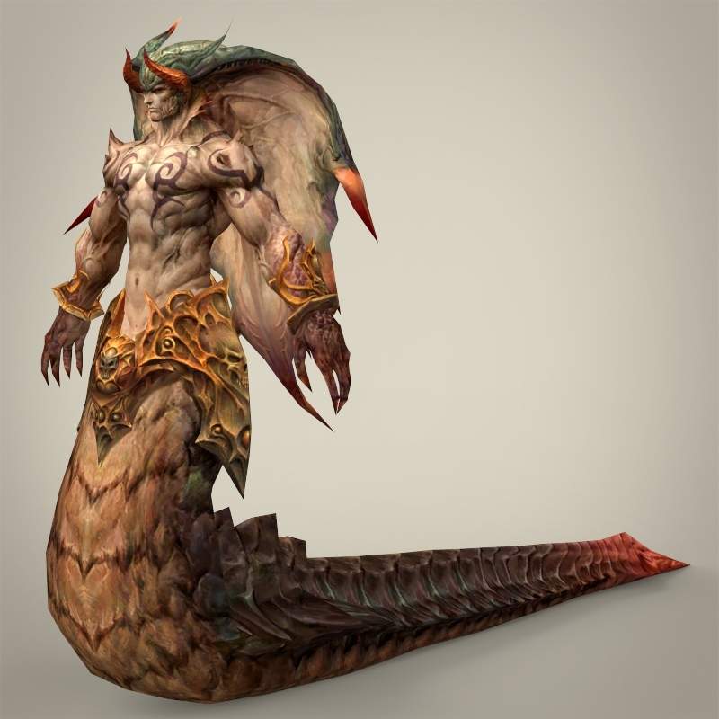 Fantasy Snake Man - 3D Model by 3dseller