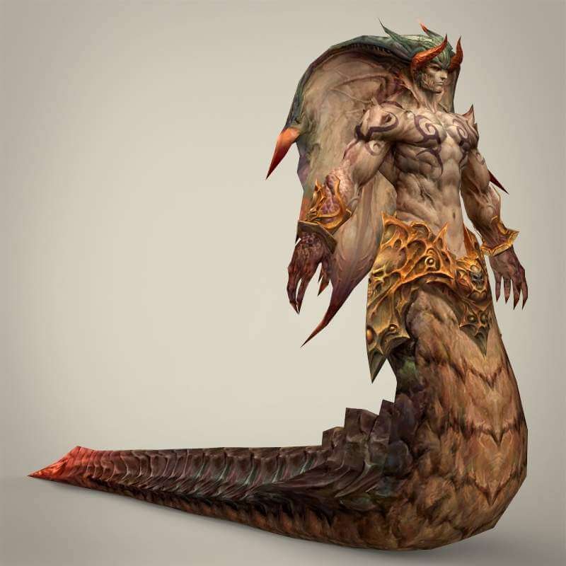 Fantasy Snake Man - 3D Model by 3dseller
