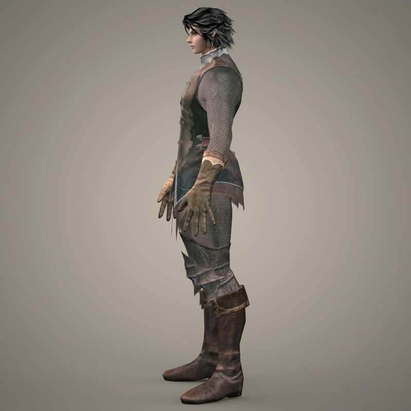 Fantasy Warrior Character with Sword - 3D Model by 3dseller