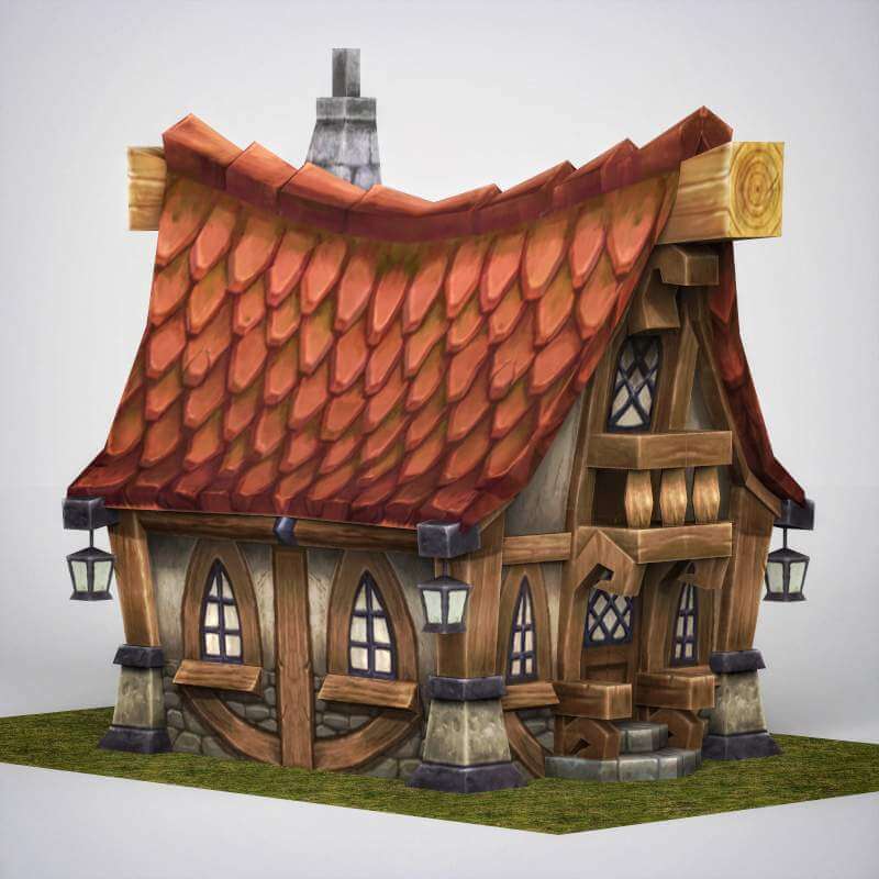 Fantasy Wooden Home - 3D Model by 3dseller
