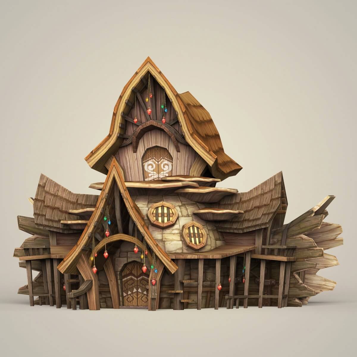 Game Ready Fantasy Wooden Hut 3d Model Fantasy Hut Free 3D Model