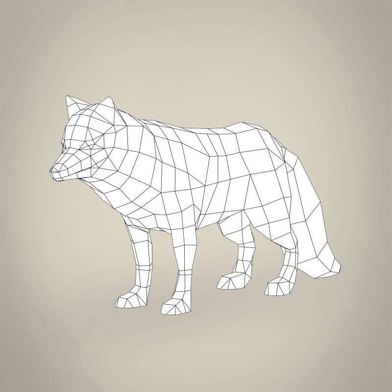 White Fox - 3D Model by 3dseller