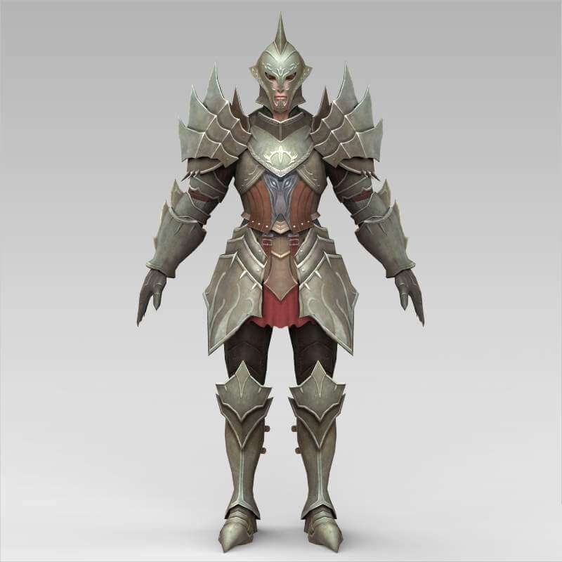 Man Warrior with Armor - 3D Model by 3dseller