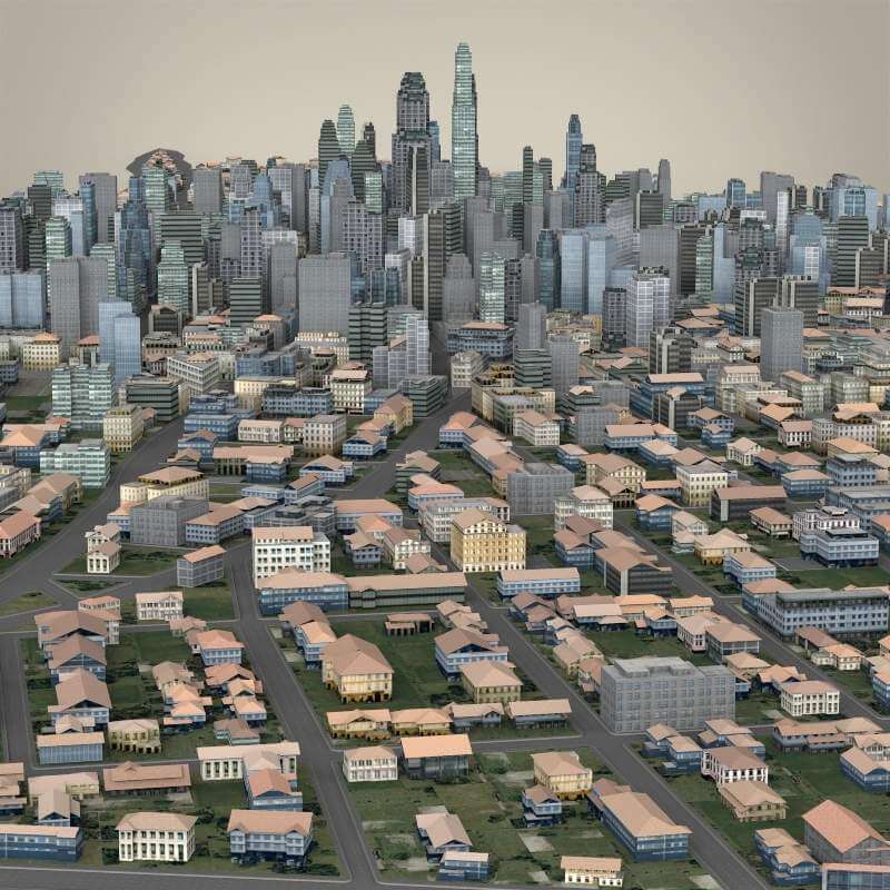 Metropolitan City Scene - 3D Model by 3dseller