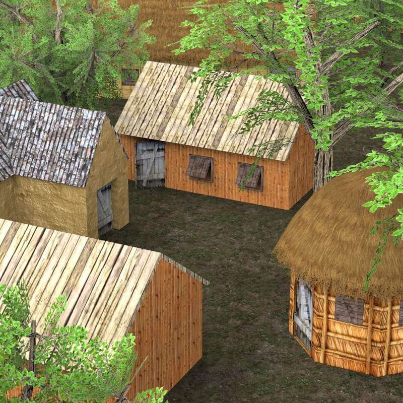 Old Village Scene - 3D Model by 3dseller