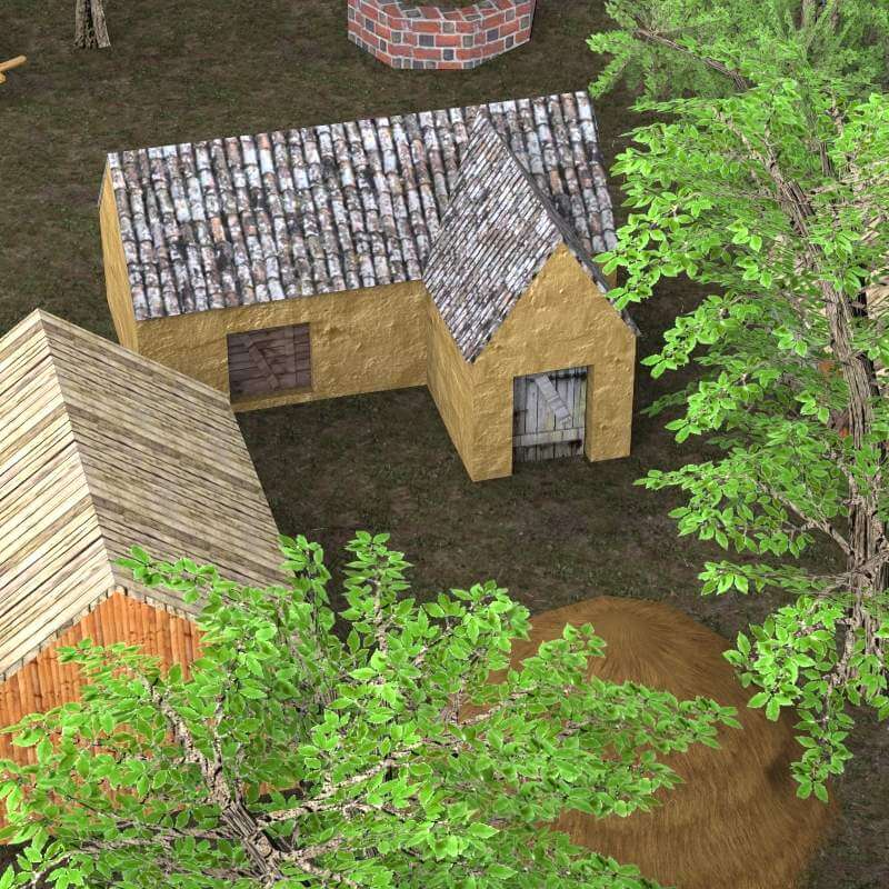 Old Village Scene - 3D Model by 3dseller