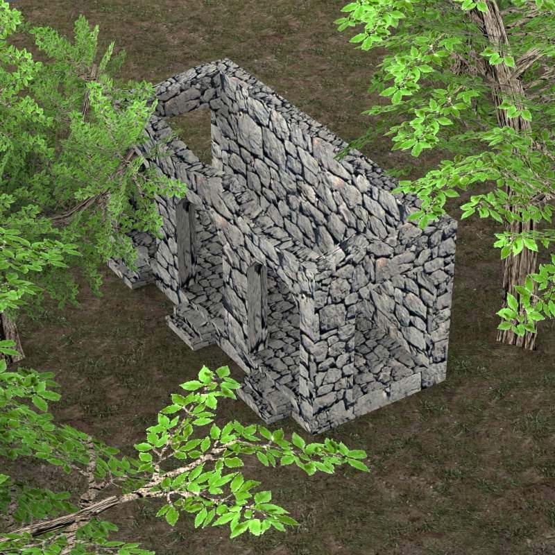 Old Village Scene - 3D Model by 3dseller
