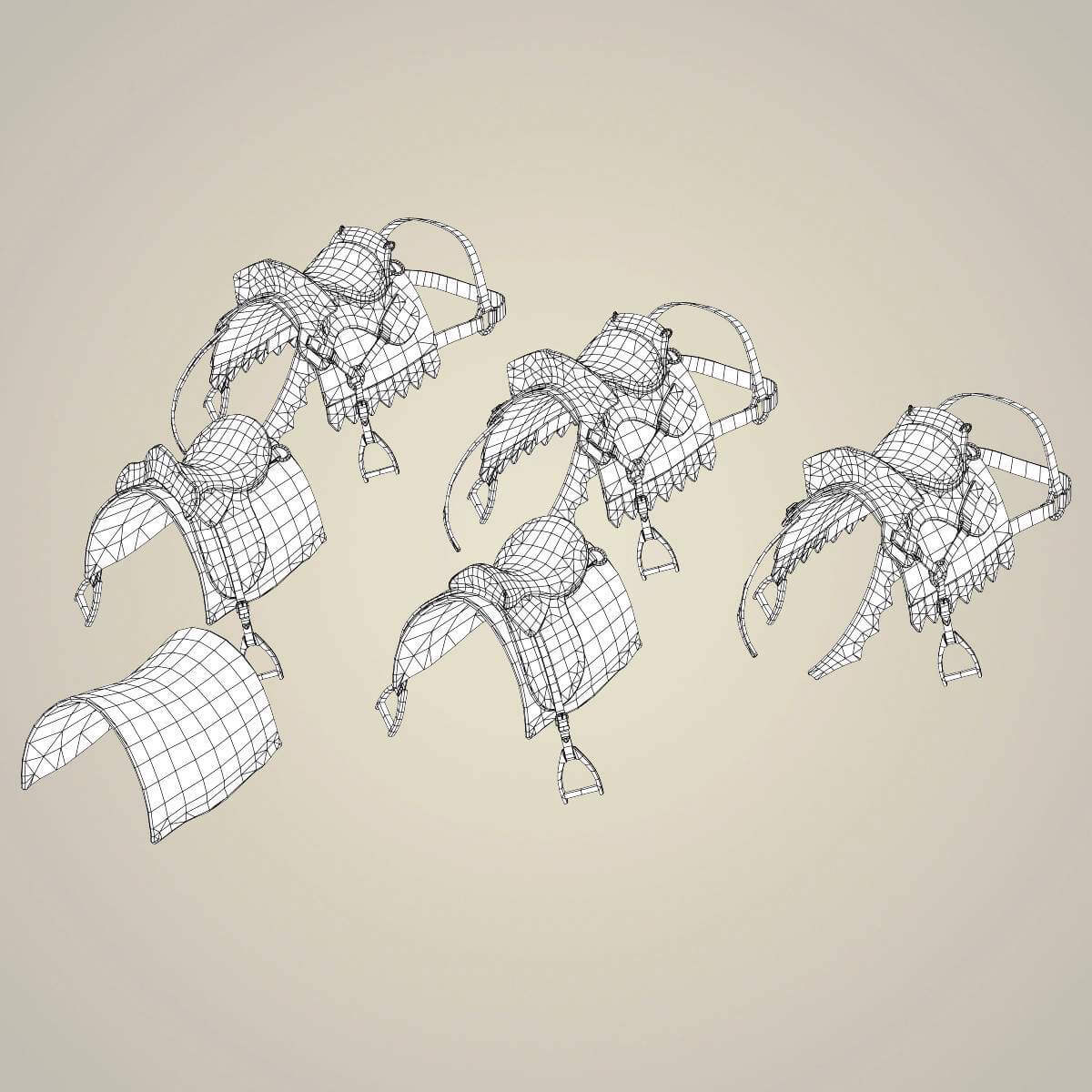 Horse Saddle Collection - 3D Model by 3dseller