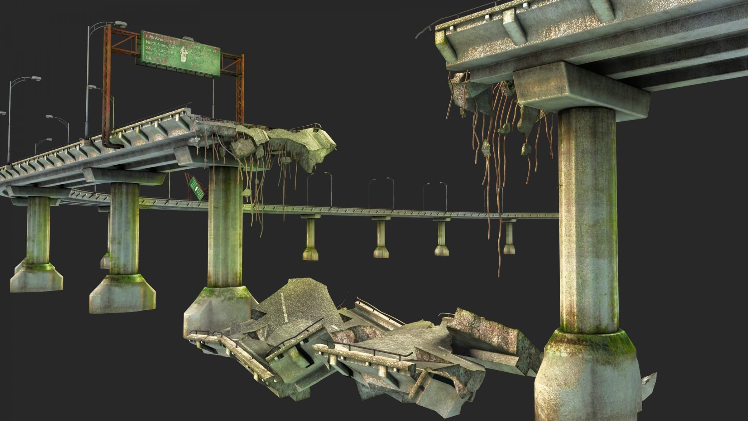 Broken Bridge - 3D Model by 3dShop