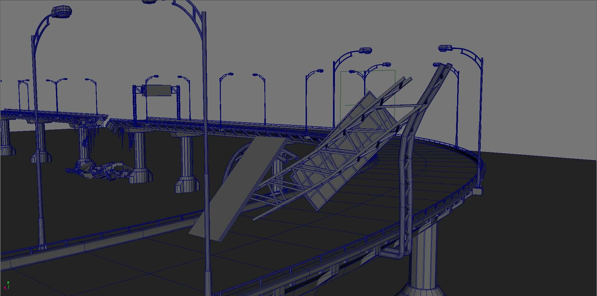 Broken Bridge - 3D Model by 3dShop