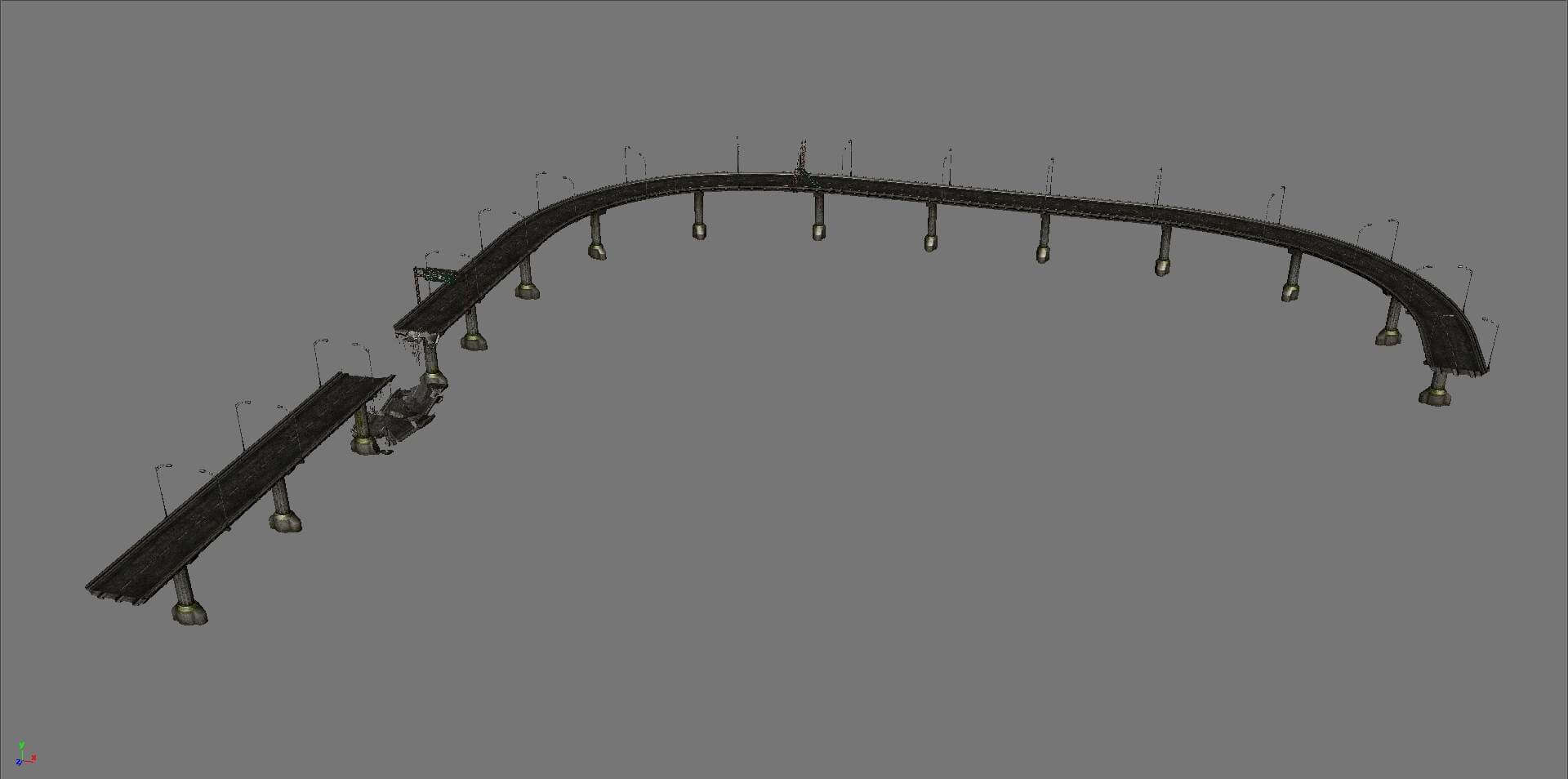 Broken Bridge - 3D Model by 3dShop