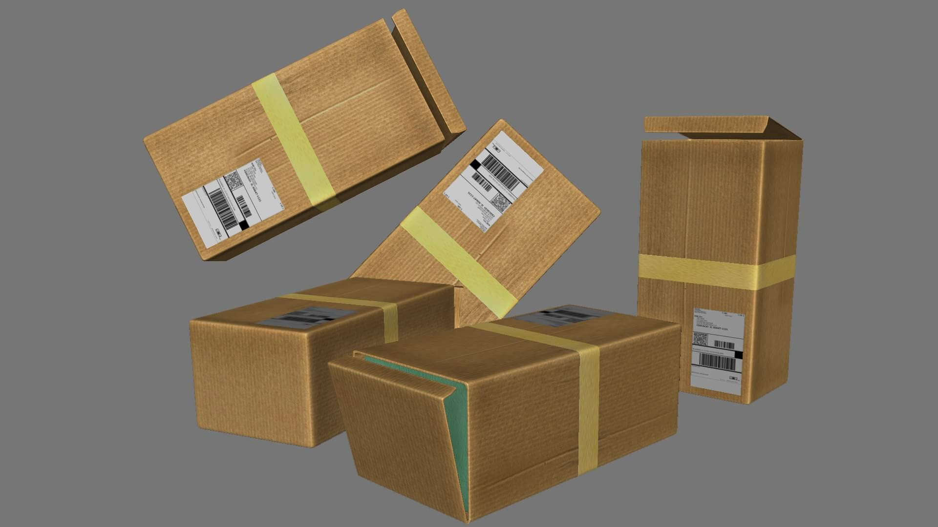 Cardboard Box - 3D Model by 3dShop
