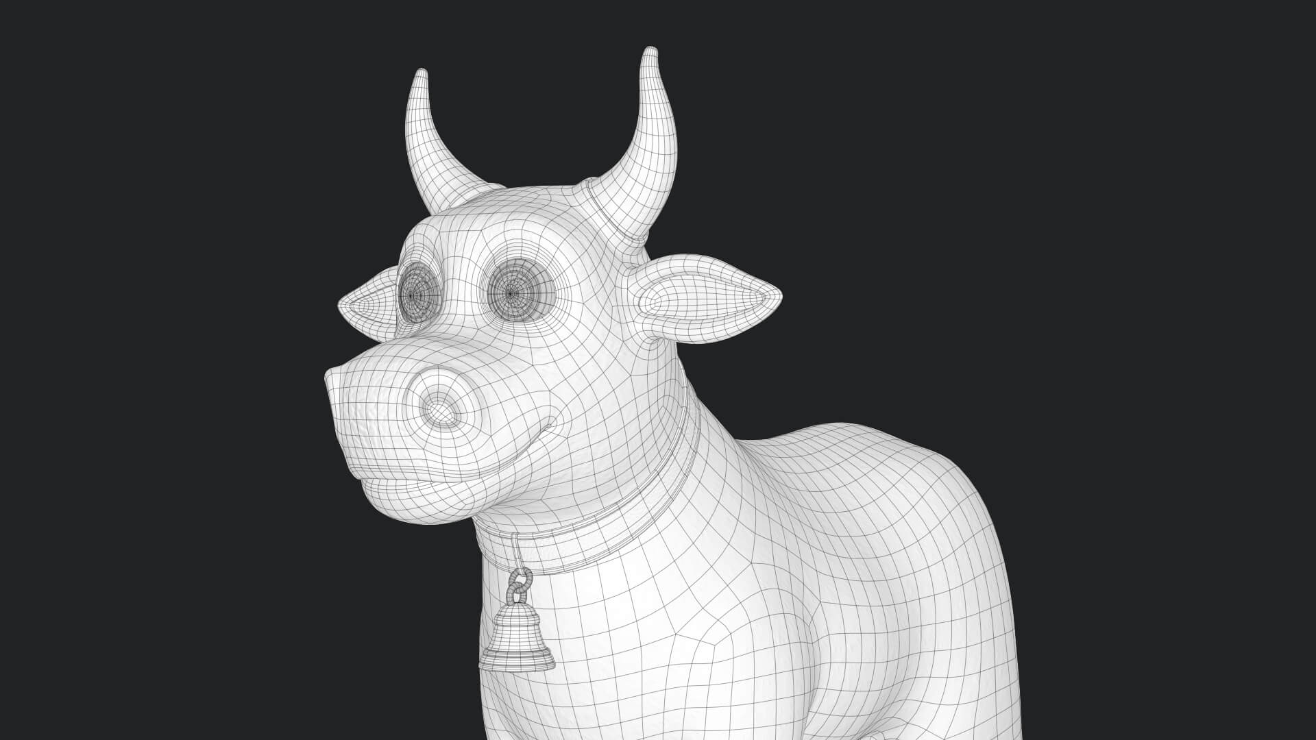Cartoon Cow V4 - 3D Model by 3dShop