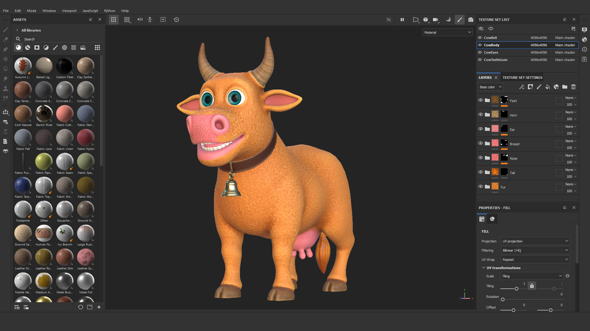 Cartoon Cow V4 - 3D Model by 3dShop