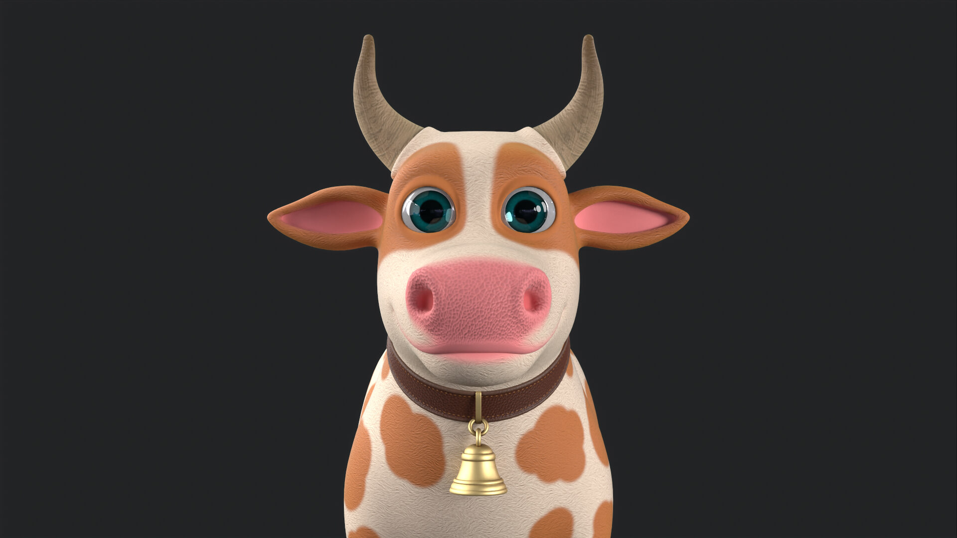 Cartoon Cow V3 - 3D Model by 3dShop