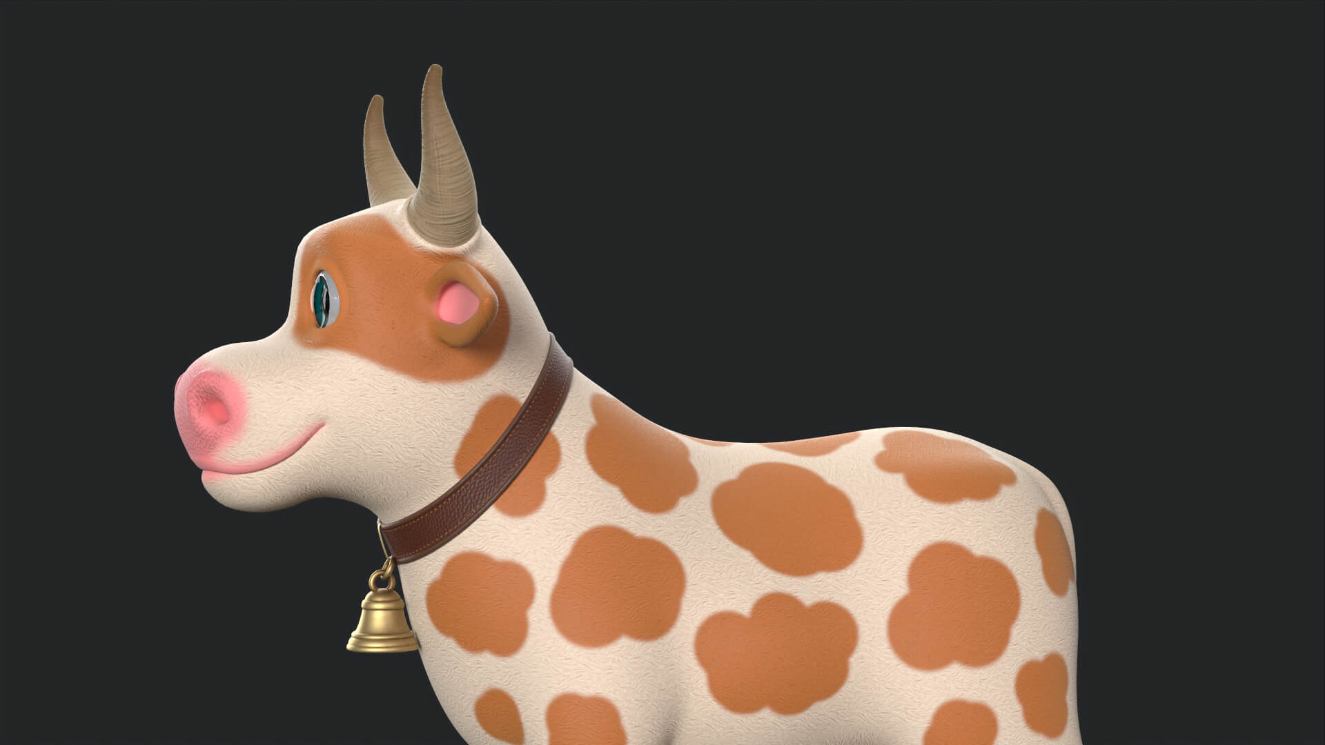 Cartoon Cow V3 - 3D Model by 3dShop
