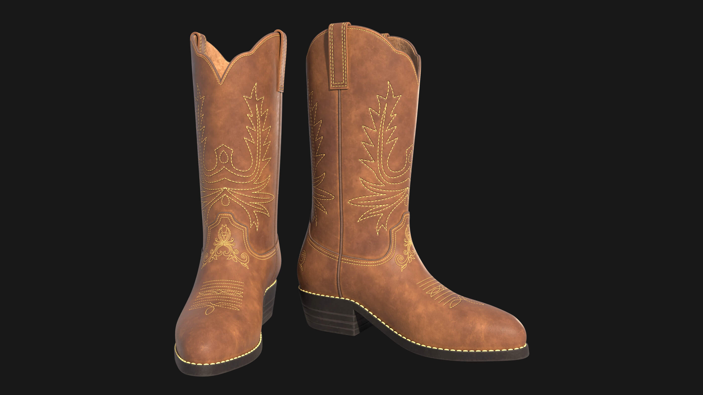 Cowboy Boots - 3D Model by 3dShop