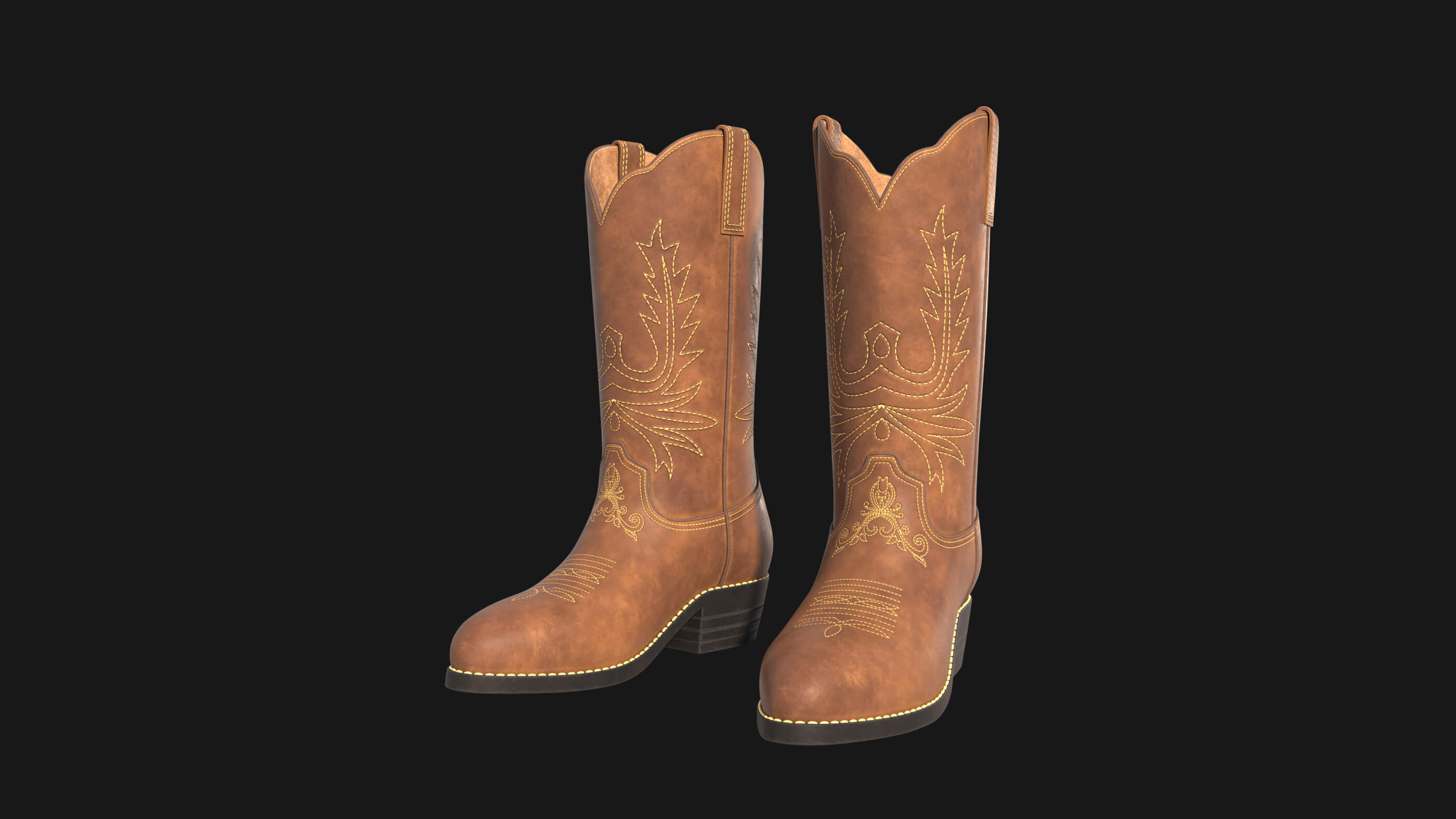 Cowboy Boots - 3D Model by 3dShop