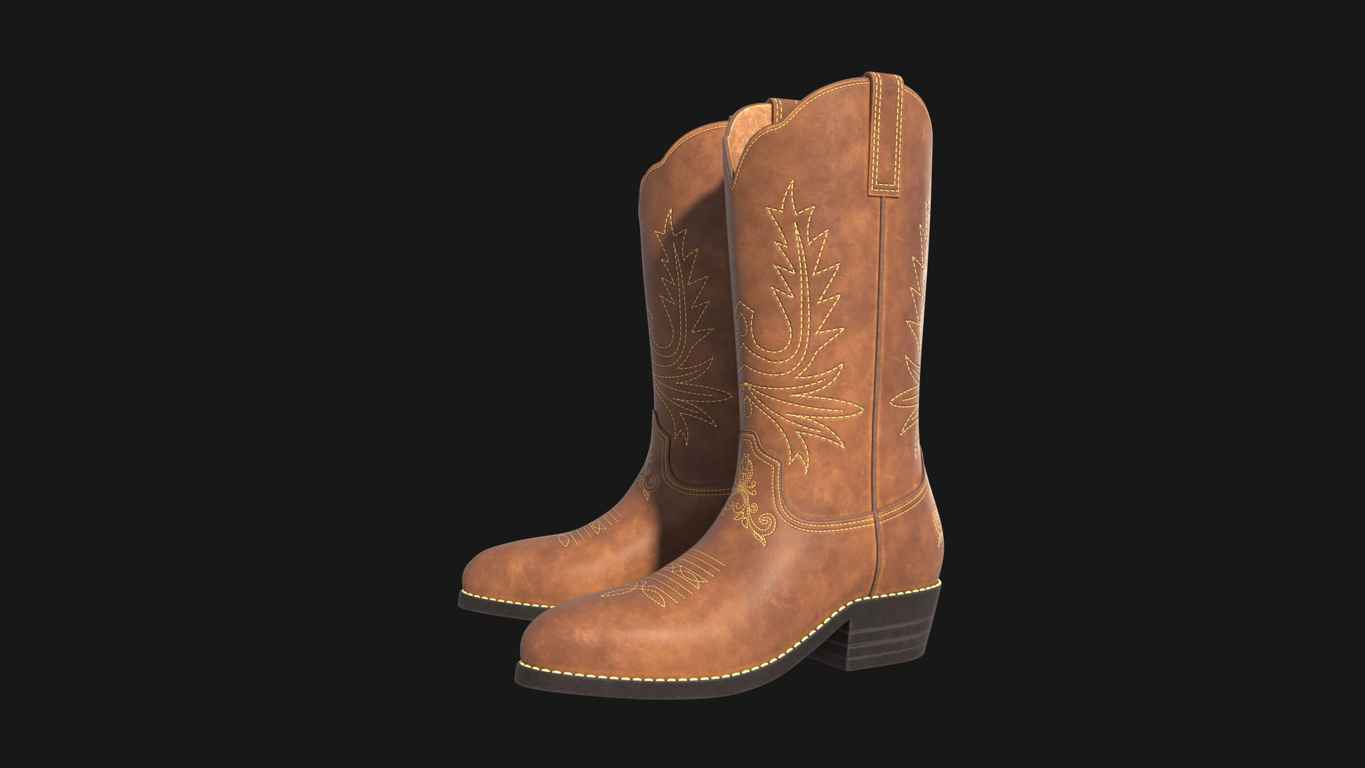 Cowboy Boots - 3D Model by 3dShop