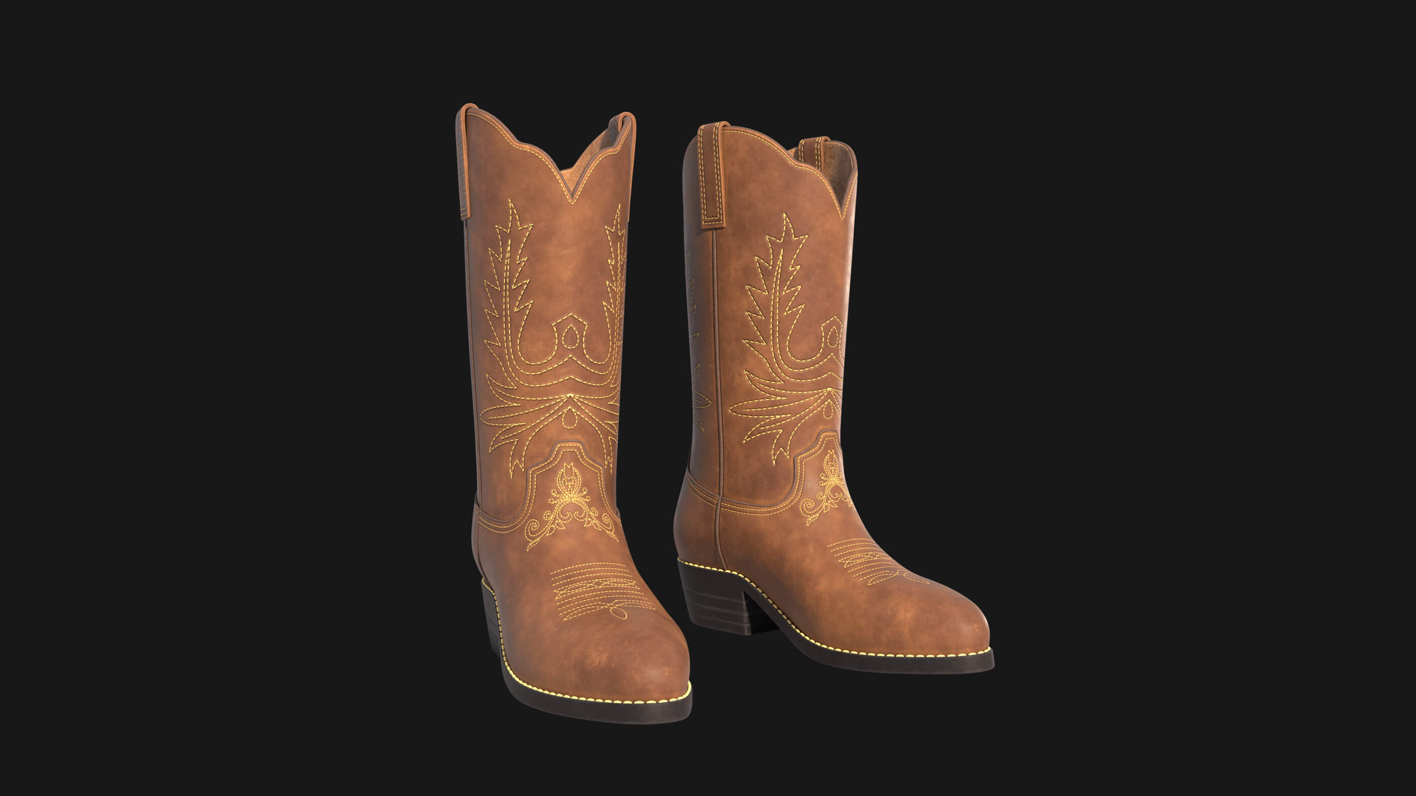 Cowboy Boots - 3D Model by 3dShop