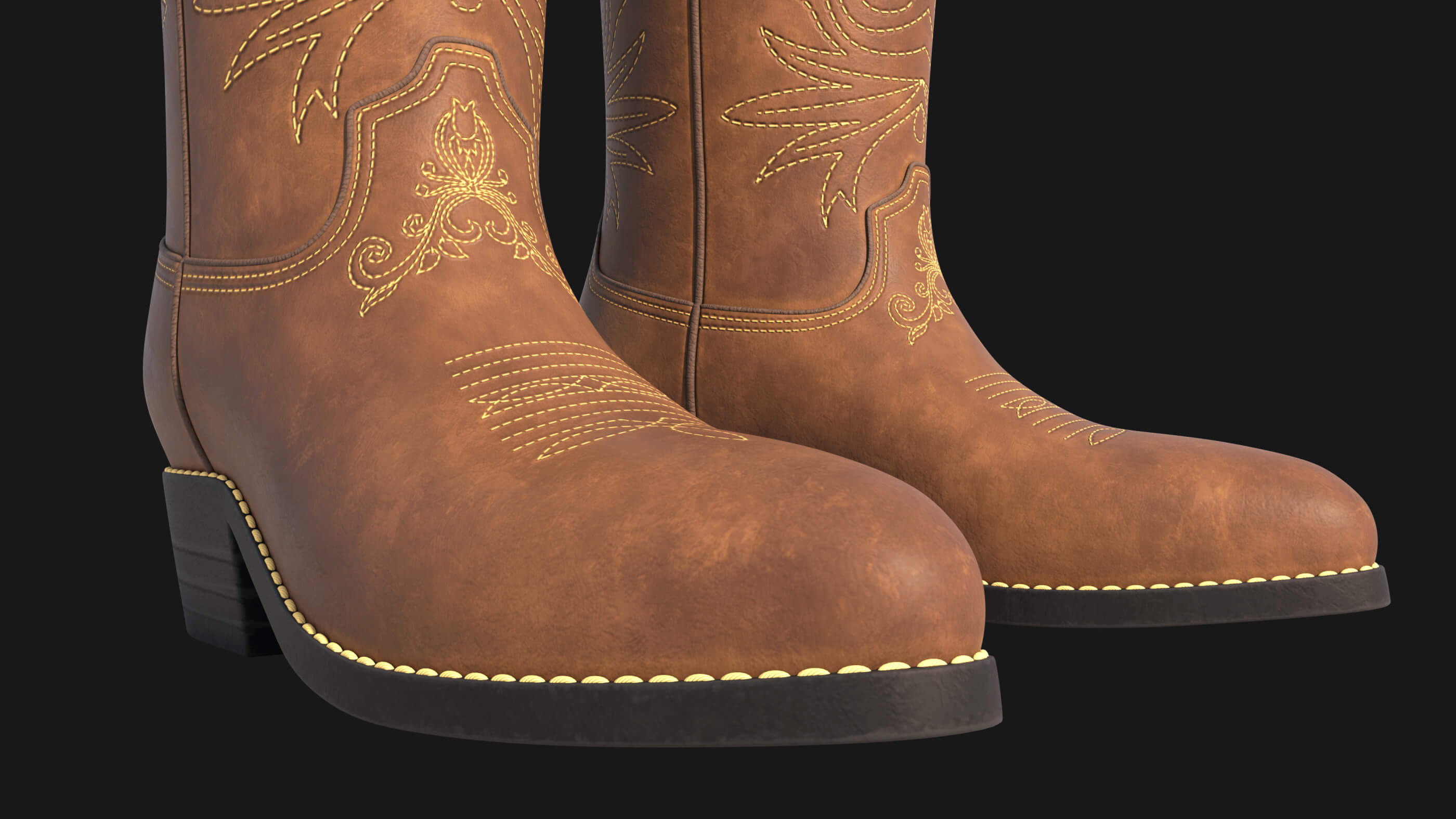 Cowboy Boots - 3D Model by 3dShop