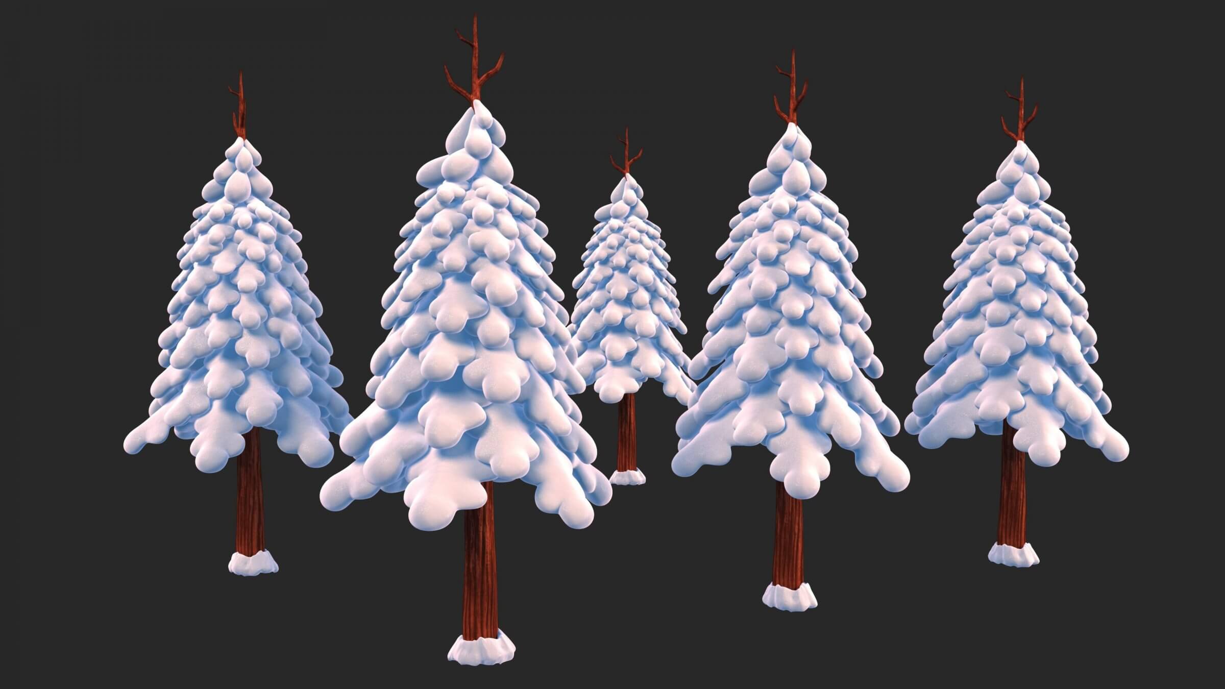 Snow Pine Tree - 3D Model by 3dShop