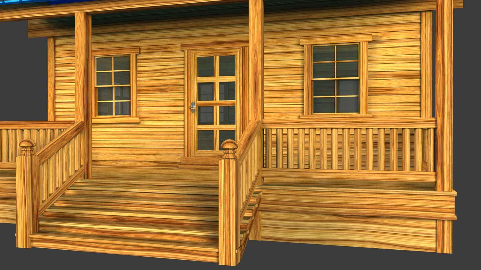 Wooden House V01 - 3D Model by 3dShop