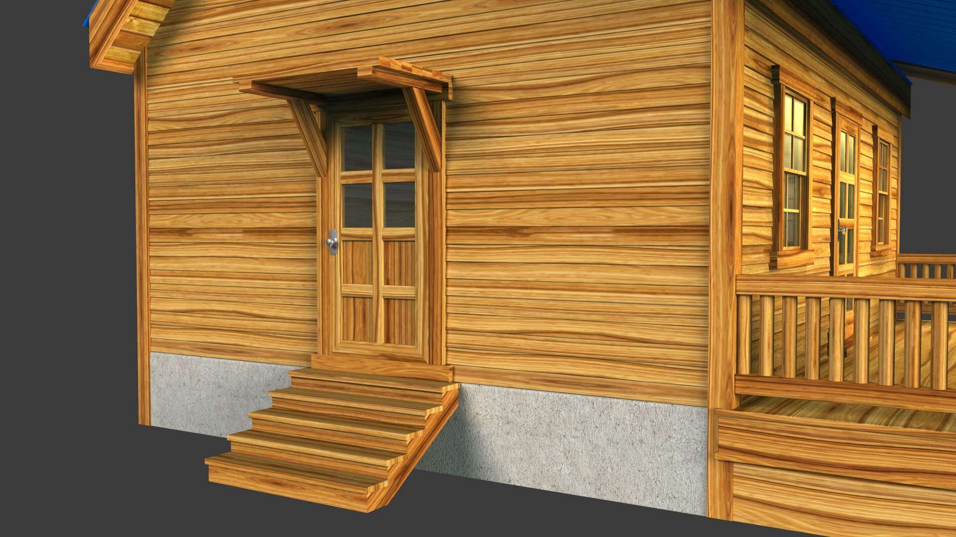 Wooden House V01 - 3D Model by 3dShop