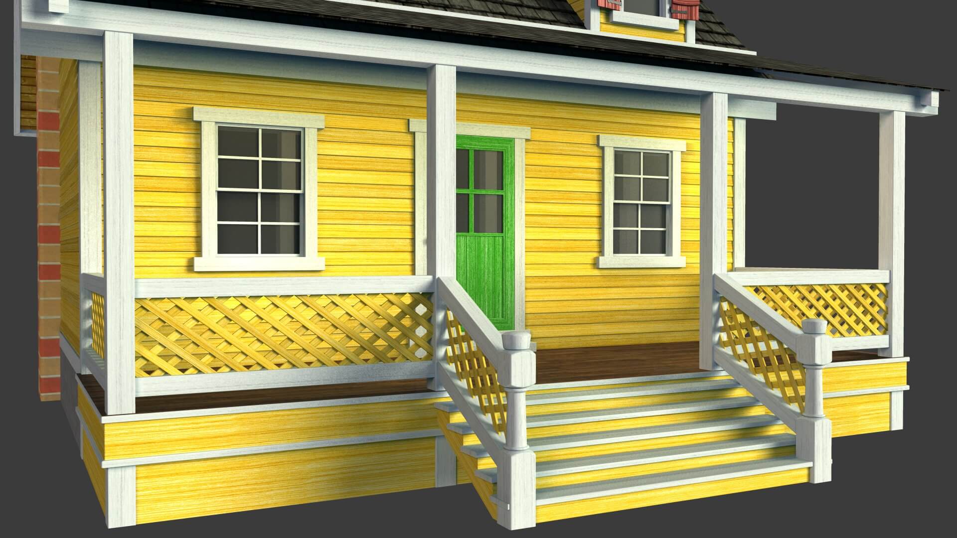 Wooden House V02 - 3D Model by 3dShop