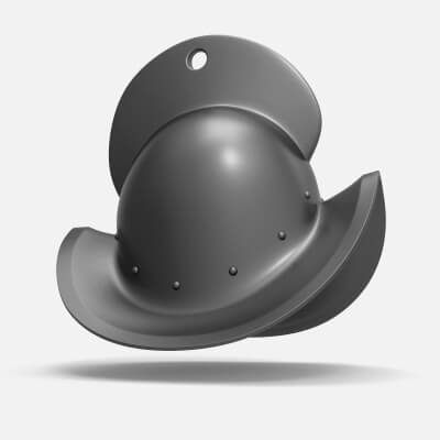 Conquistador Helmet Keychain - 3D Model by 3dsldworks