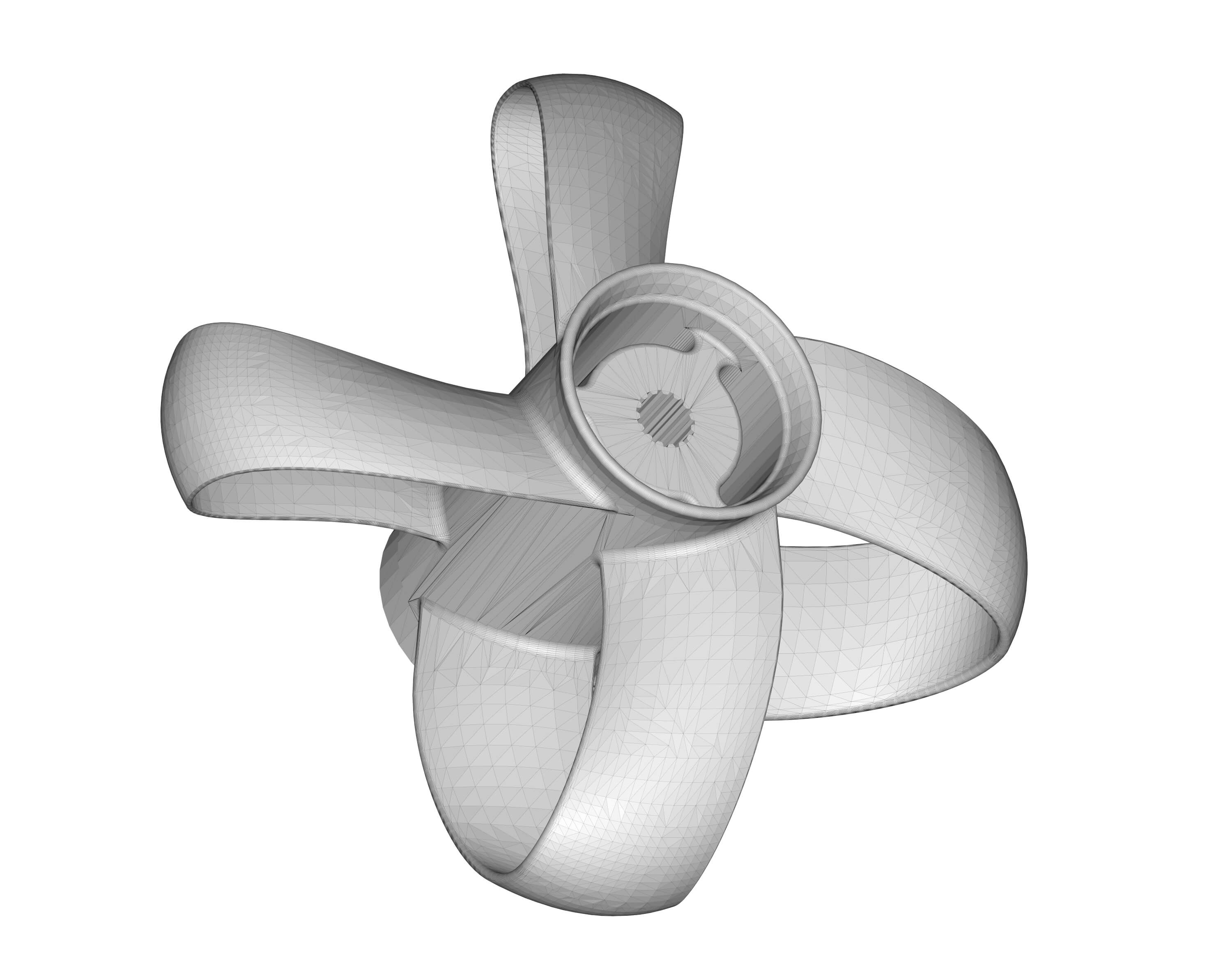 Toroidal Boat Propeller - 4 Blades 3D Print Model by 3dsldworks