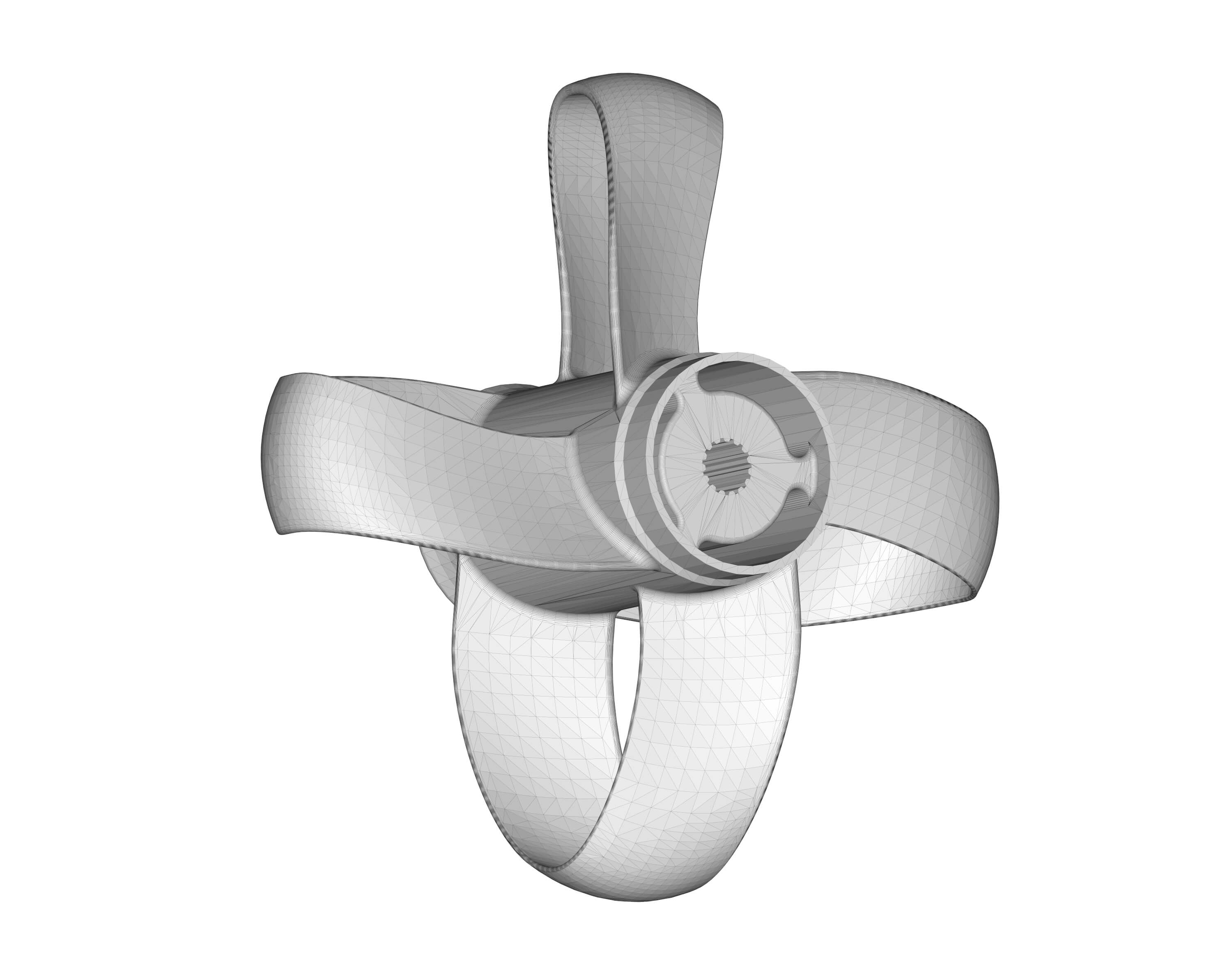 Toroidal Boat Propeller - 4 Blades 3D Print Model by 3dsldworks