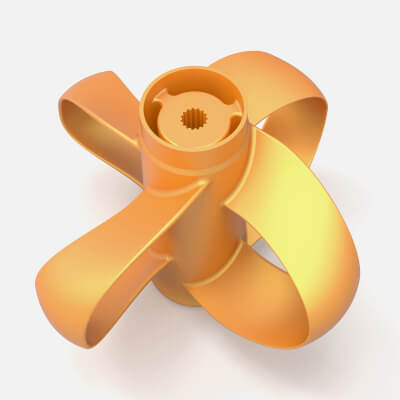 Toroidal Boat Propeller - 4 Blades 3D Model by 3dsldworks