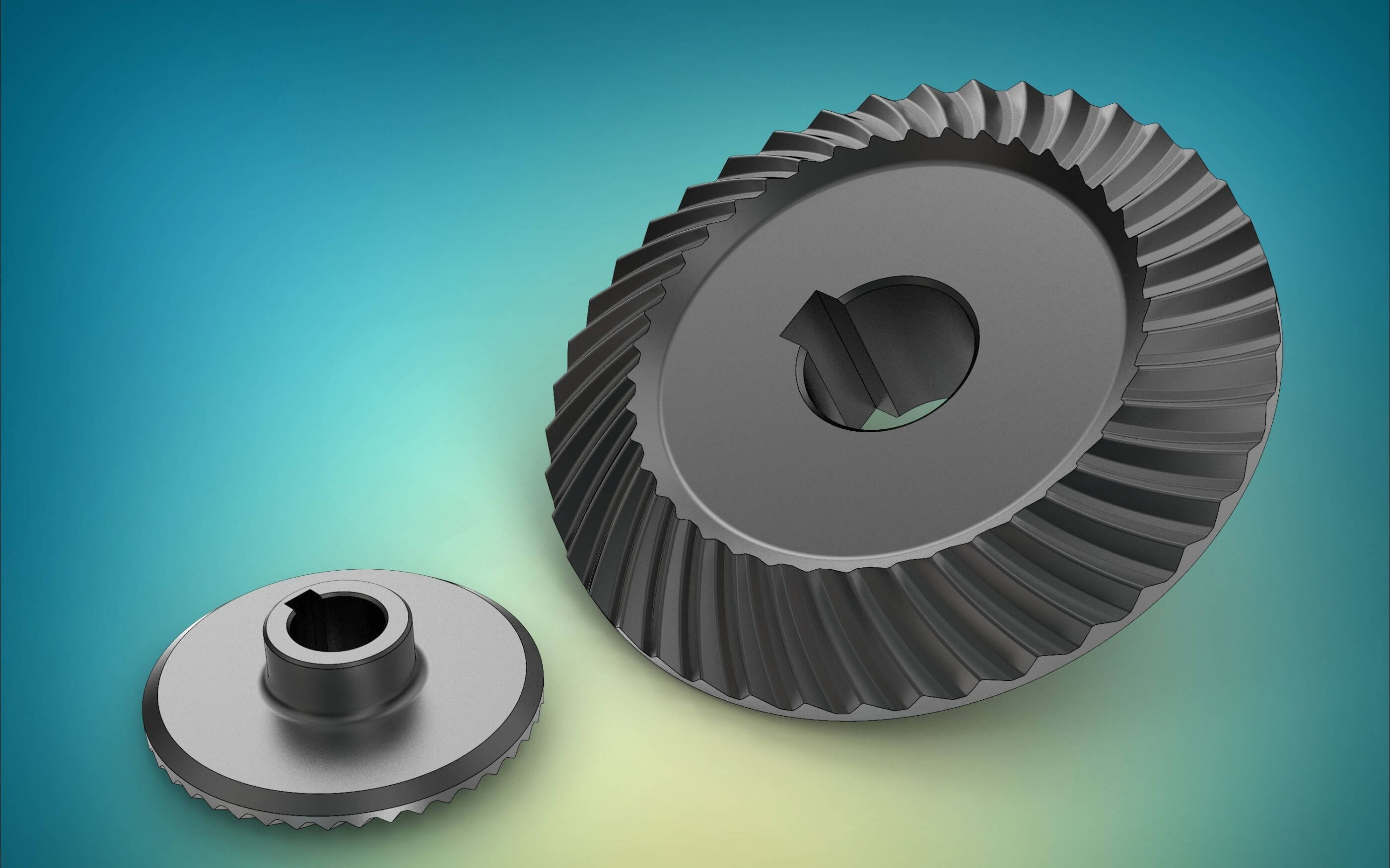 Spiral Bevel Gear - 3D Print Model by 3dsldworks