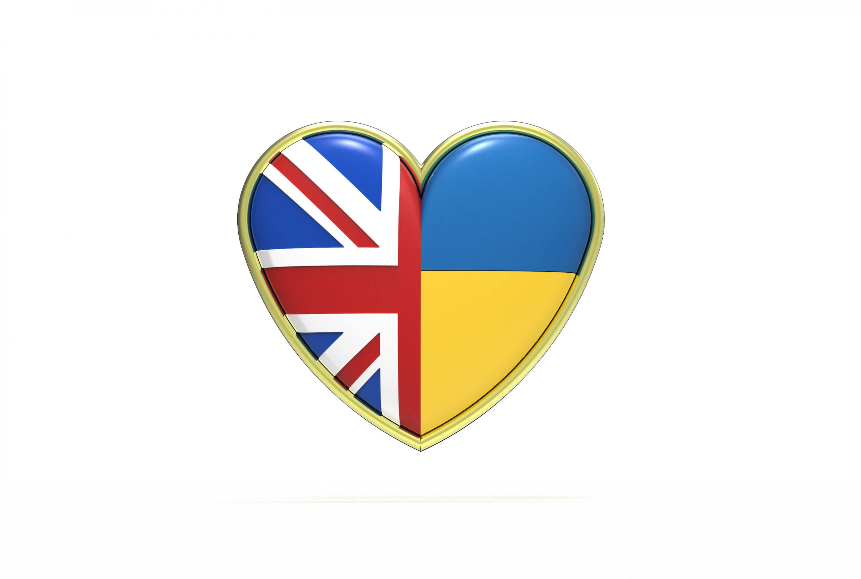 Ukraine UK Heart Badge - 3D Print Model by 3dsldworks