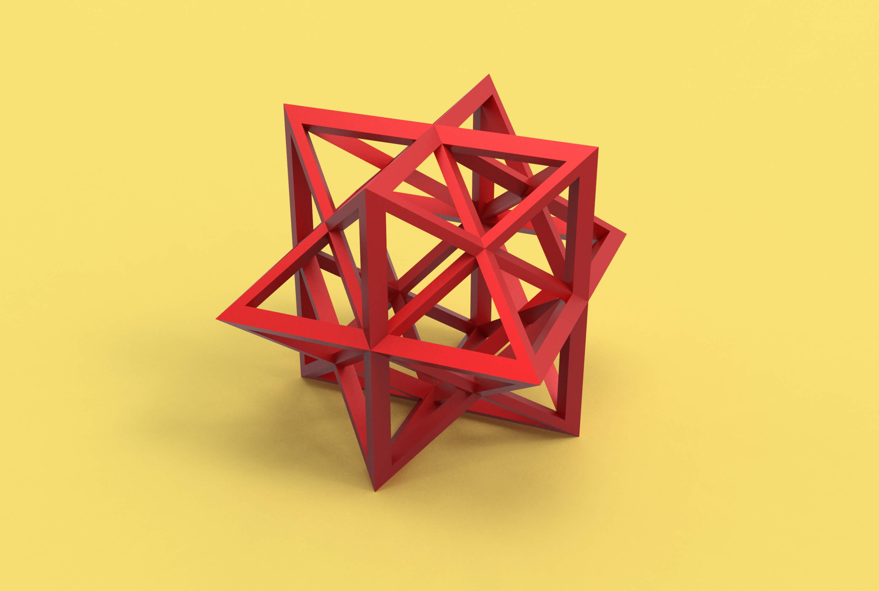 Wireframe Rhombic Dodecahedron - 3D Model by 3dsldworks
