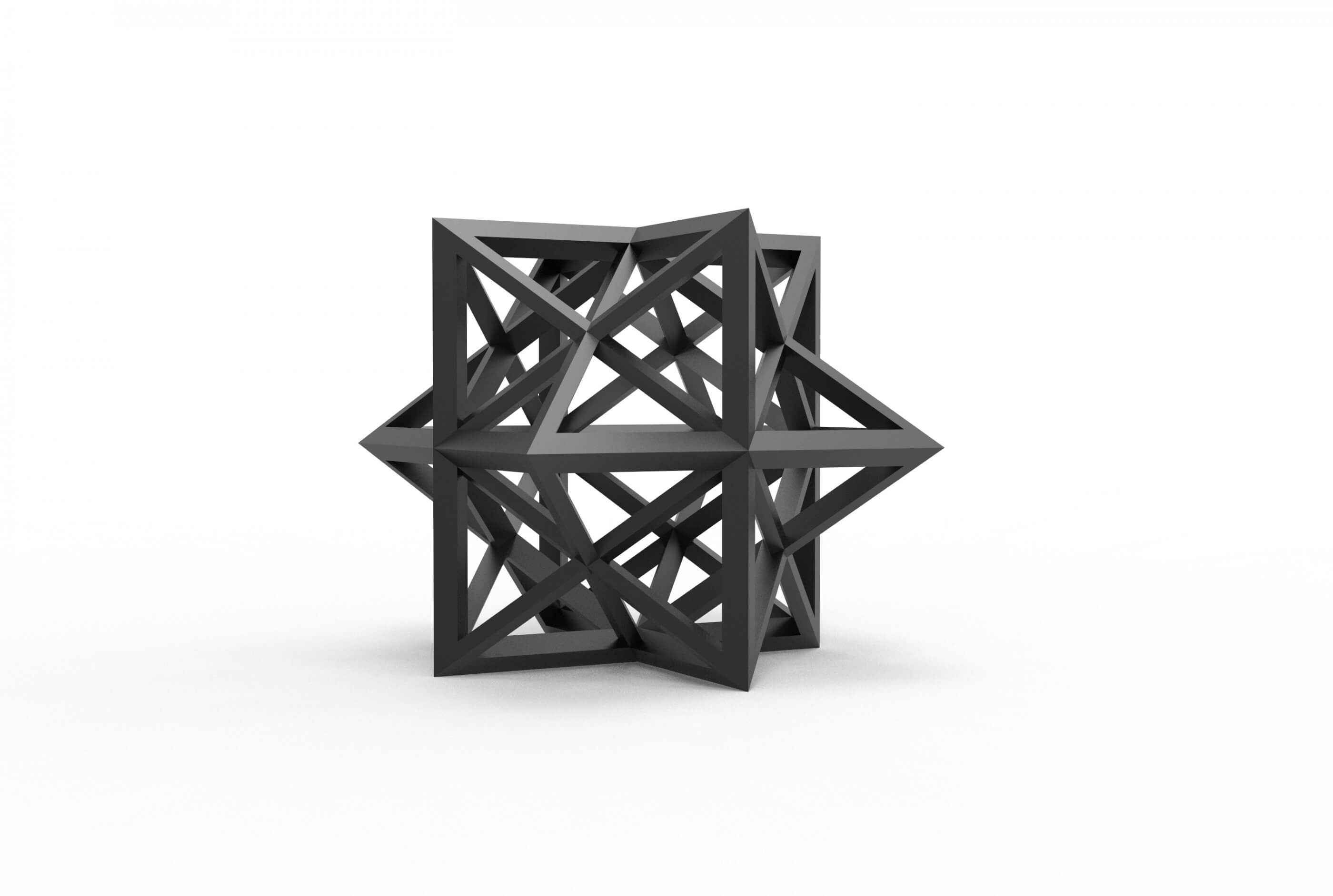 Wireframe Rhombic Dodecahedron - 3D Model by 3dsldworks