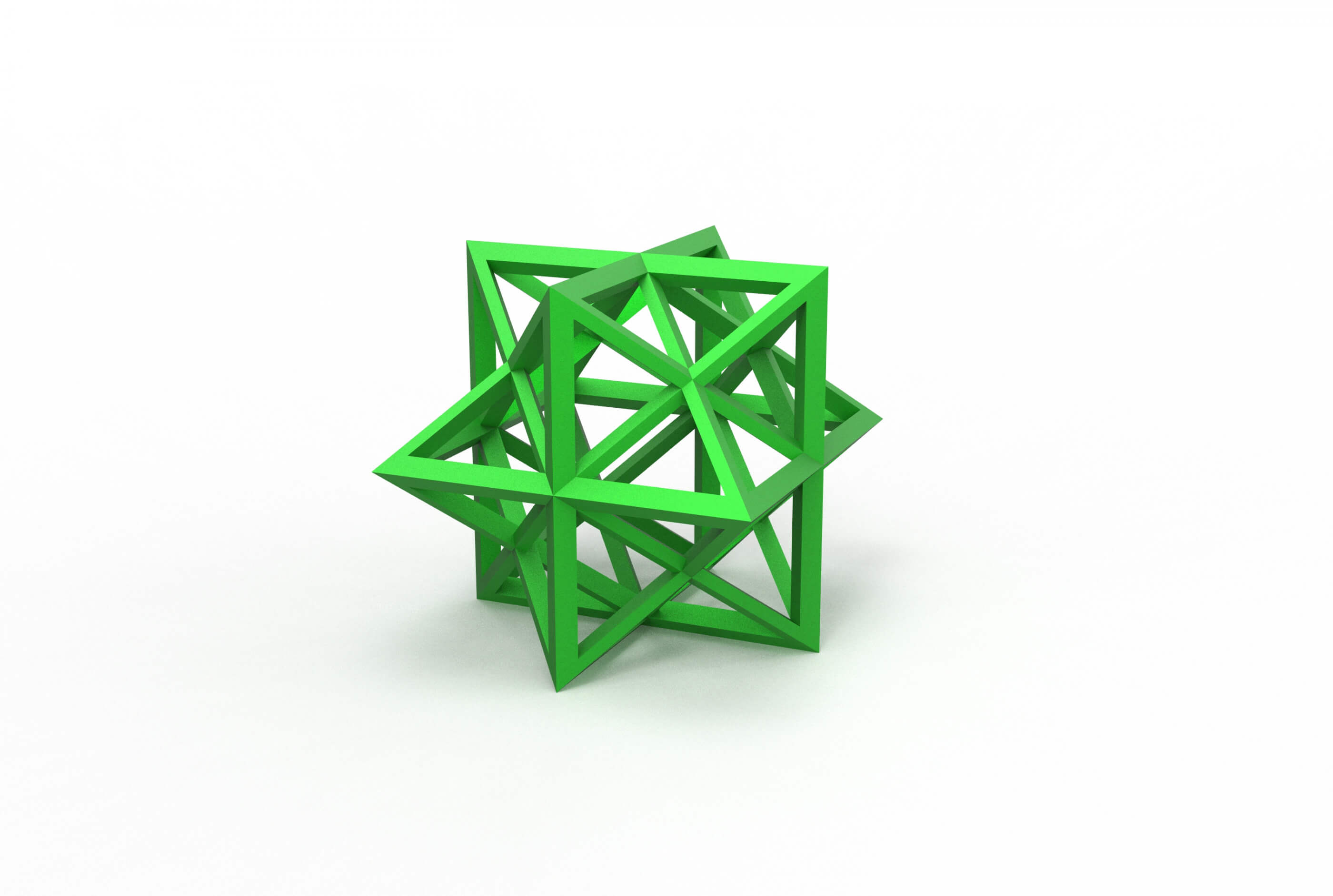 Wireframe Rhombic Dodecahedron - 3D Model by 3dsldworks