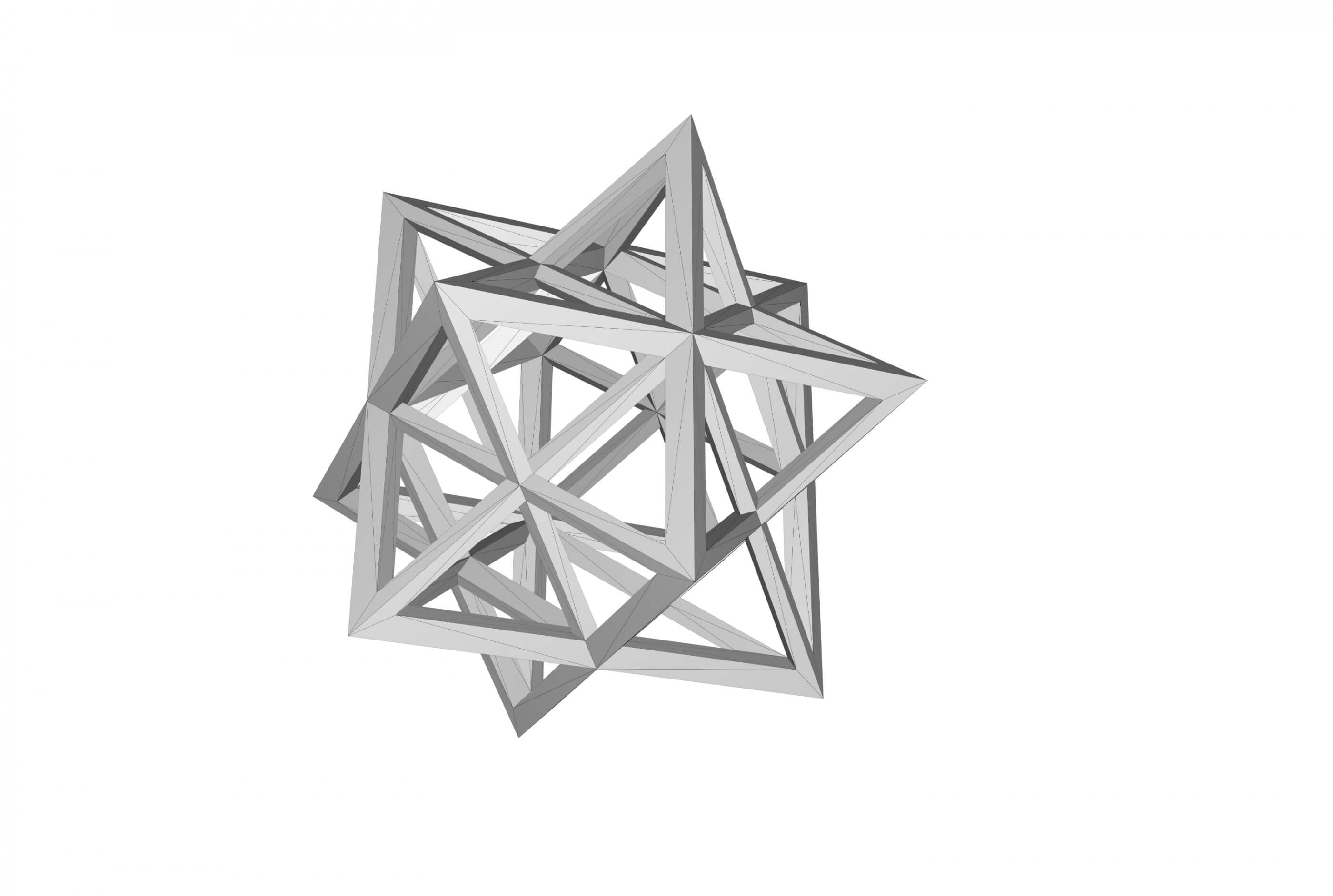 Wireframe Rhombic Dodecahedron - 3D Model by 3dsldworks