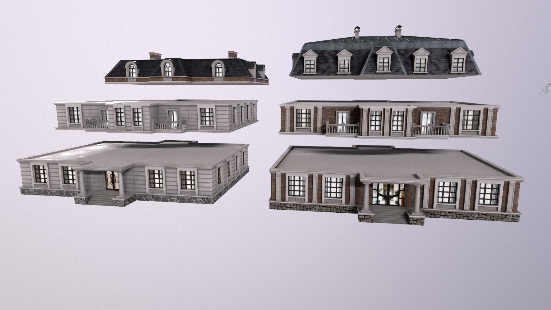 Architecture PBR City Buildings Kitbash Low-poly 3D Model by 3DsOrigami