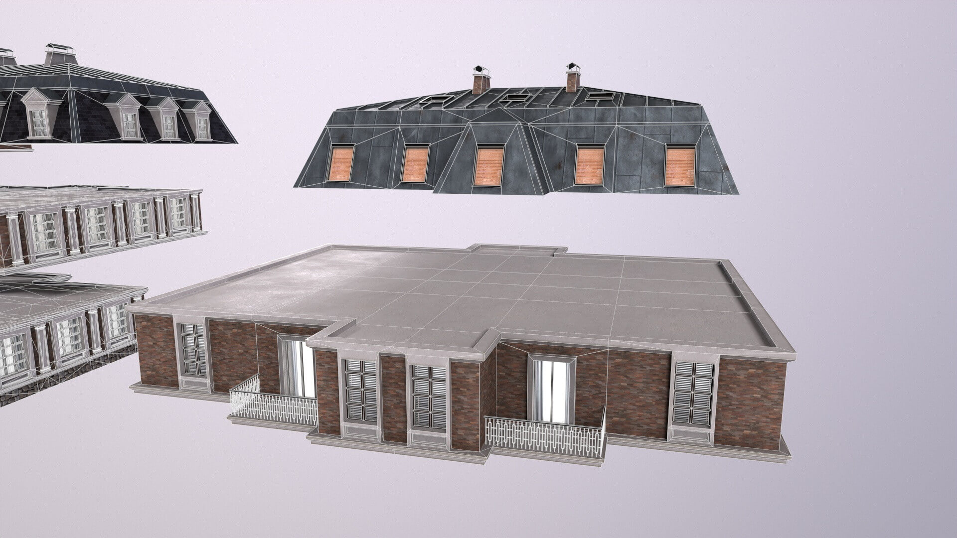 Architecture PBR City Buildings Kitbash Low-poly 3D Model by 3DsOrigami