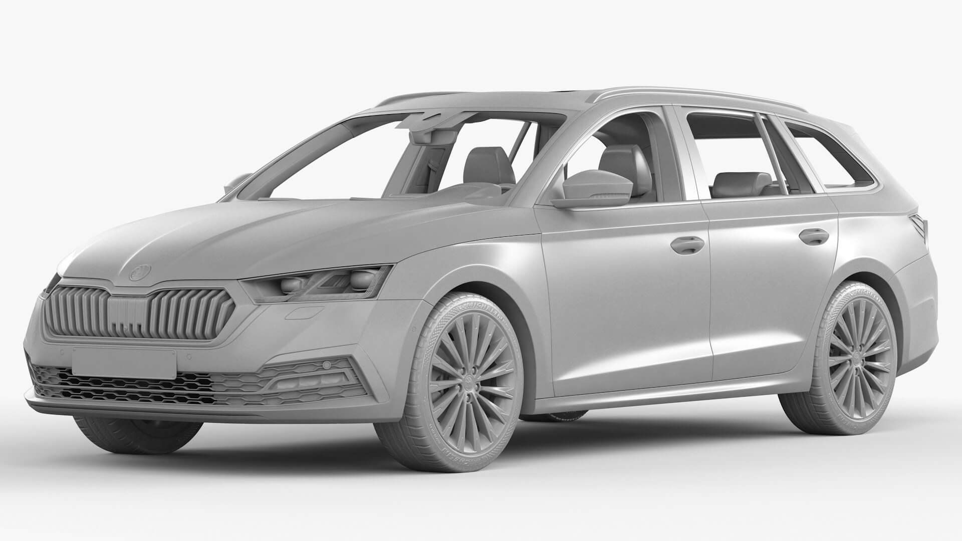 Skoda Octavia Combi 2020 with Detailed Interior - 3D Model by 3DStarving