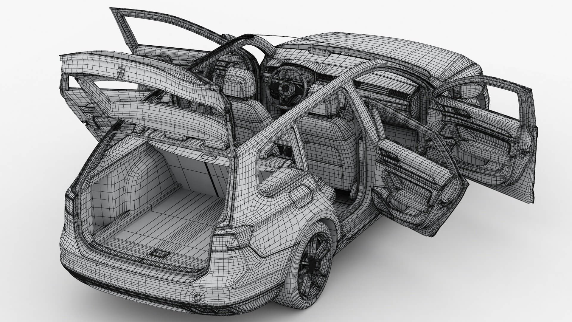 Volkswagen Passat Variant 2020 Detailed Interior - 3D Model by 3DStarving
